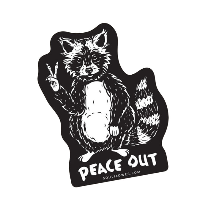 Peace Out Raccoon Sticker – Sunshine Daydream